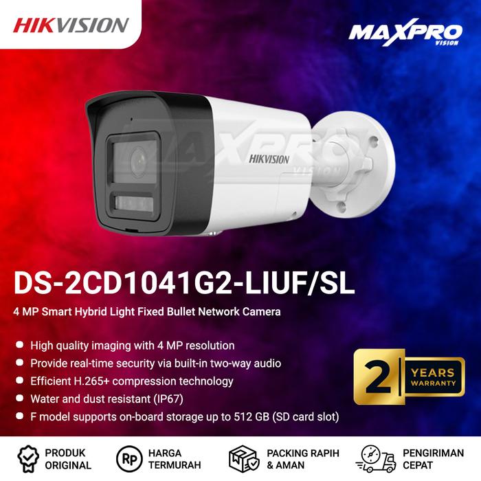 Jual DS-2CD1041G2-LIUF/SL - HIKVISION IP 4MP SMART HYBRID LIGHT TWO WAY AUDIO BULLET CAMERA ...