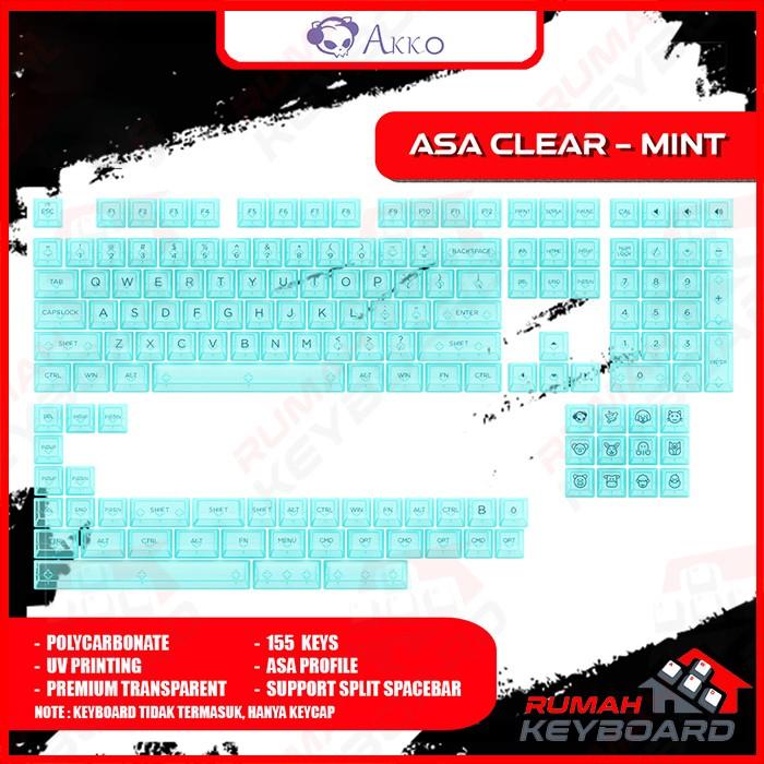 Jual KEYCAP - KEYCAPS - ASA - AKKO ASA CLEAR TRANSPARENT - PC - 155 KEY ...