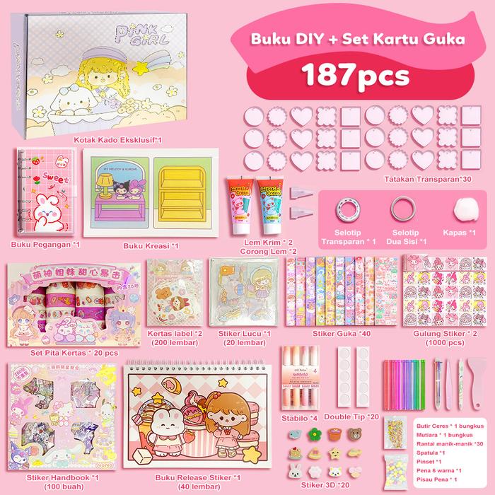 Promo Tatajoy Set Stiker Buku Handbook Cute Stickers Set Guka Set + DIY ...