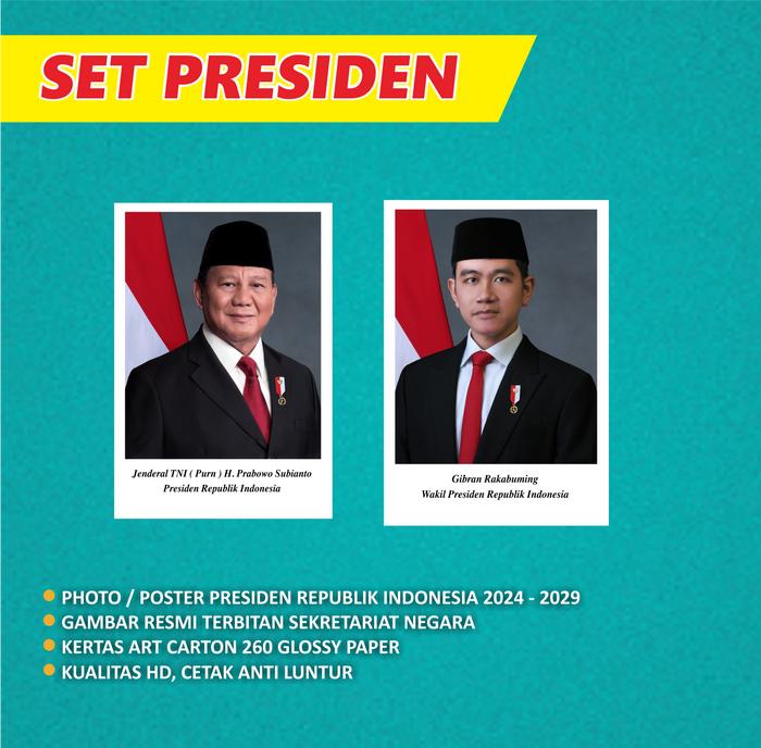 Promo Foto Presiden dan Wakil Presiden - Resmi Uk. 25 x 35 Tanpa Frame ...