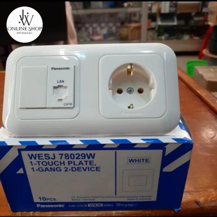 Jual Faceplate Data RJ45 Cat.6 1 Port include modular + Outlet Telepon ...