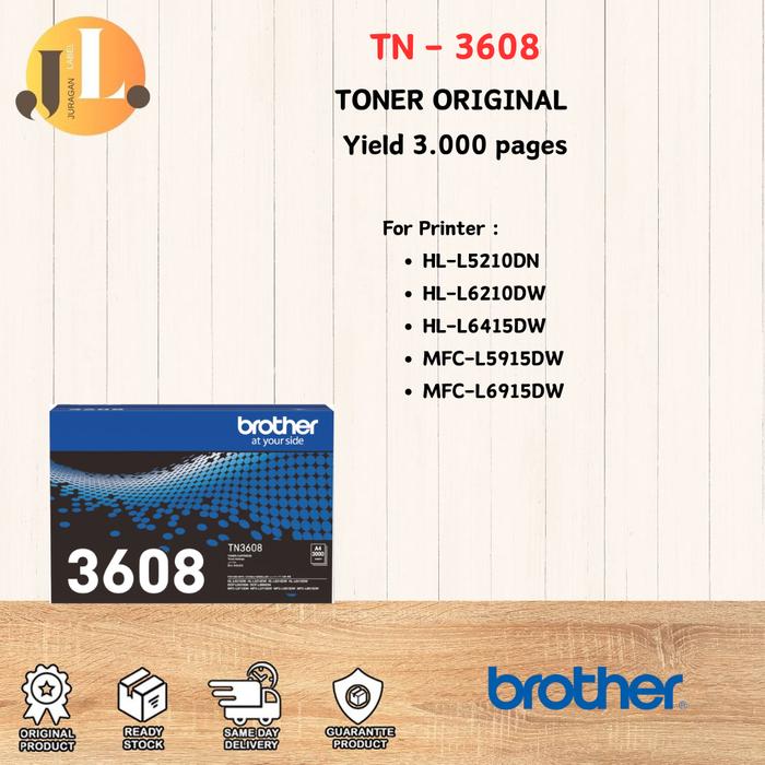 Jual Toner Brother TN-3608 Black 3000 Pages Original TN3608 - Jakarta ...