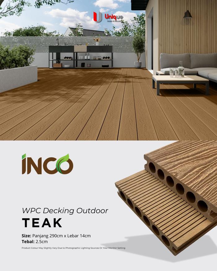 Promo Lantai Decking WPC INCO Motif Serat Kayu / WPC Deck Lantai ...