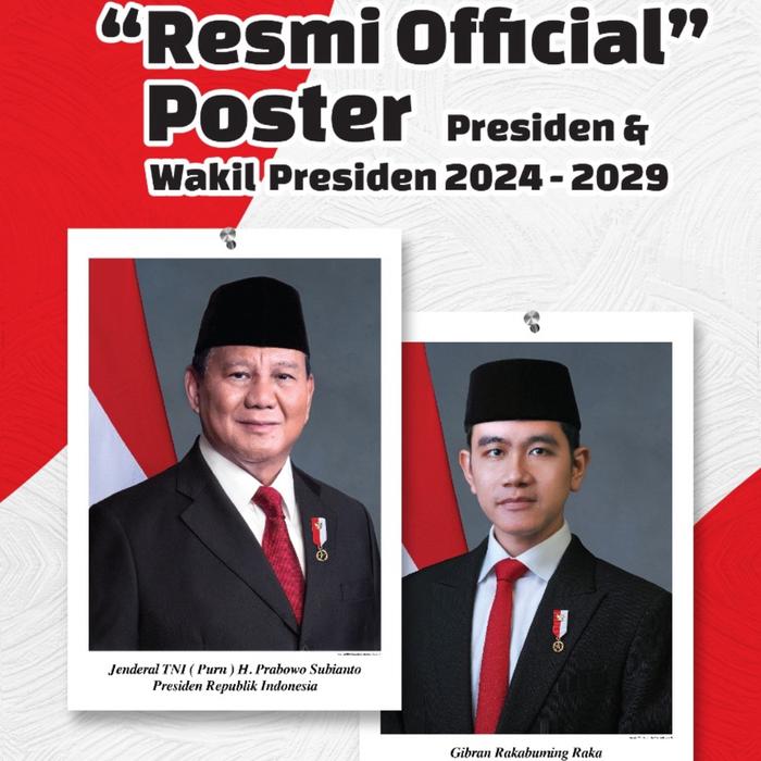 Jual Poster Presiden Wakil Presiden 2024-2029 - Medium Full Set ...