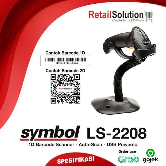 Jual Barcode Scanner 1D Auto Scan - Symbol LS-2208 / LS2208 - Kota ...