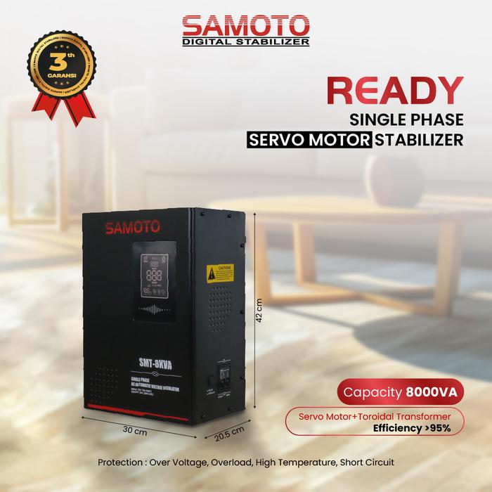 Jual SAMOTO Stabilizer 8000VA Stavolt Single Phase Stavolt SMT8000VA ...