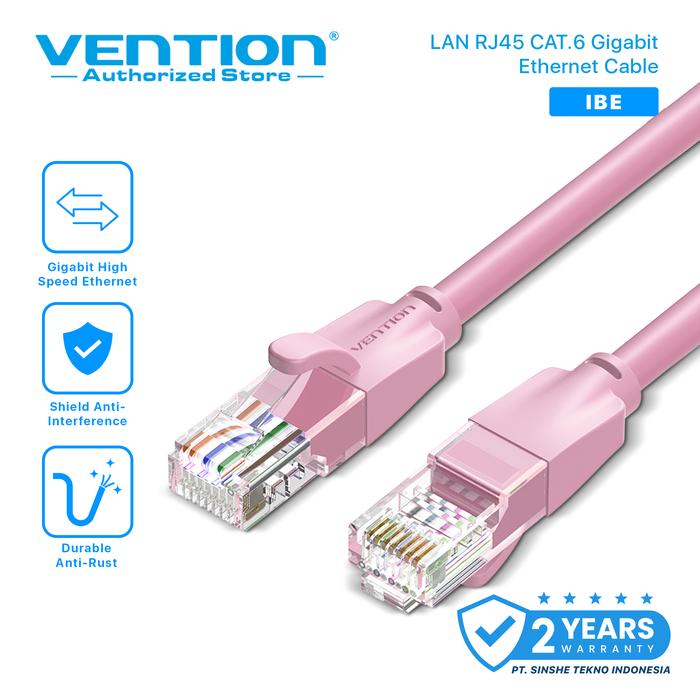 Promo Vention IBE 2M Kabel Lan RJ45 Cat6 Cat.6 Gigabit UTP Round - Pink ...