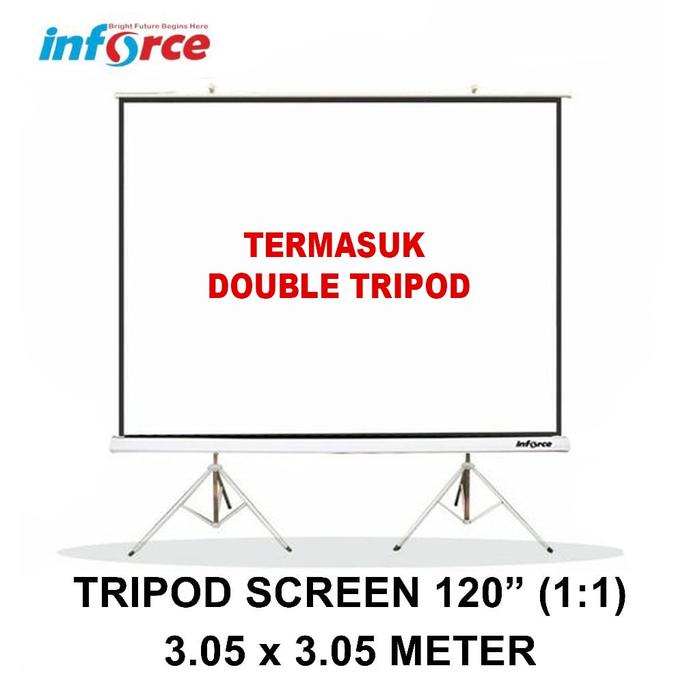 Promo Tripod Screen Projector 120 1:1 / Layar Proyektor Inforce Cicil 0 ...