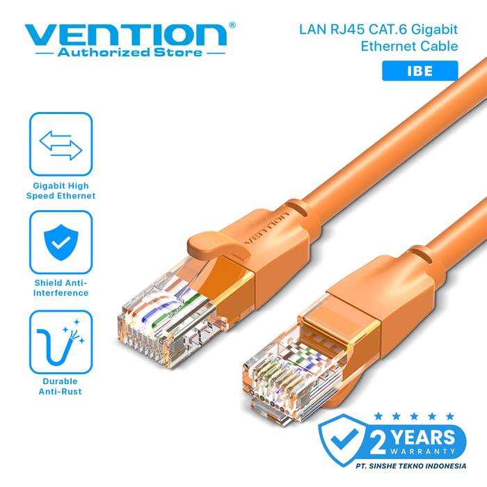 Jual Vention IBE 1M Kabel Lan RJ45 Cat6 Cat.6 Gigabit UTP Round ...