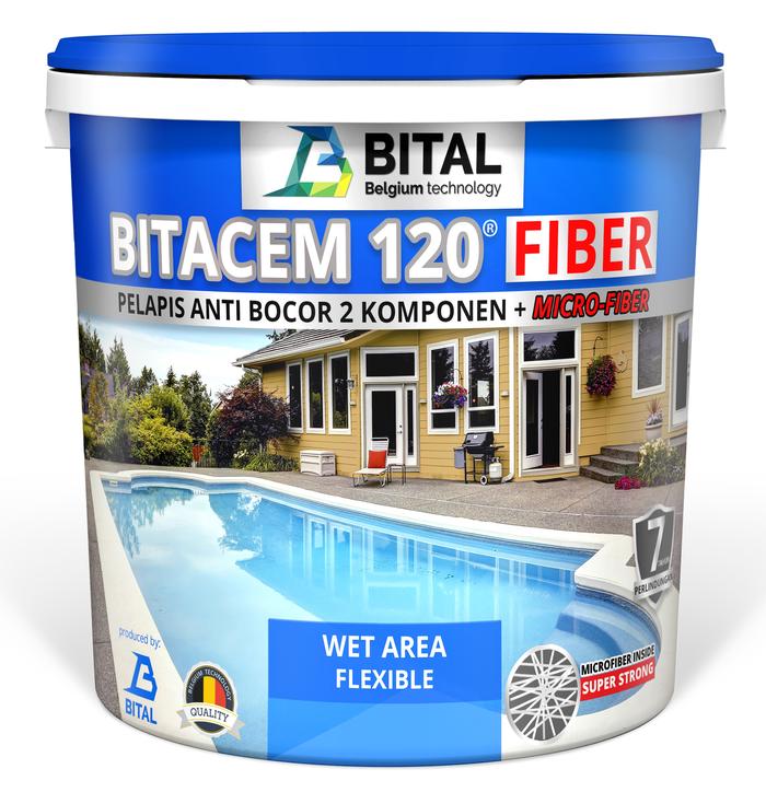Promo cat anti bocor 2 komponen + micro fiber - Bitacem 120FIBER 20Kg ...