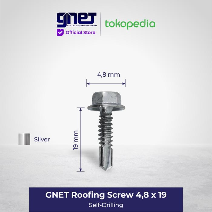 Promo GNET Roofing Screw | Skrup Atap Baja Ringan Anti Bocor - 4,8 X 19 ...