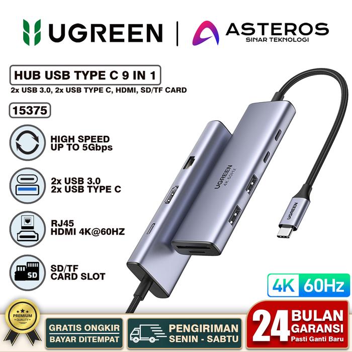 Promo UGREEN HUB Adapter Type C To RJ45 Gigabit Ethernet USB 3.0 For ...