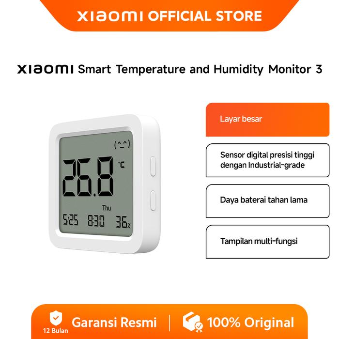 Promo Xiaomi Temperature and Humidity Monitor 3 | Layar besar | Sensor ...
