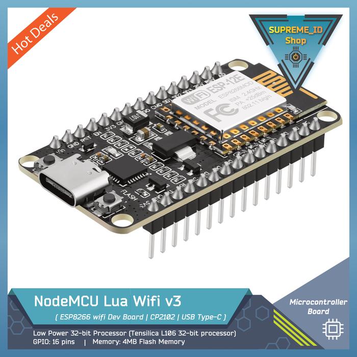 Jual NodeMCU Lua Microcontroller ESP8266 Wifi Wireless IoT Control Dev Board | v.3 - CH340 / OEM ...