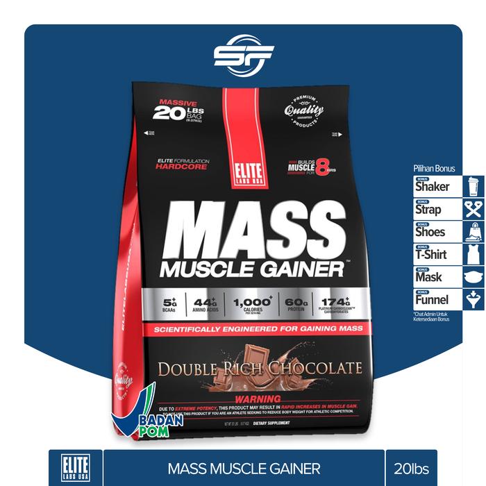 Jual Elite Labs Mass Muscle Gainer 20 LBS Weight Elitelabs - Cookies, 2 ...