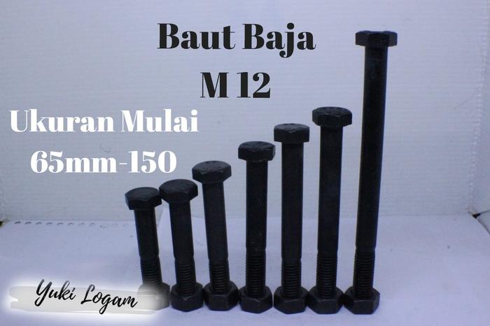 Jual Baut Mur Hexagon Baja 8.8 M12 kunci 19 ukuran panjang 65mm sampai ...