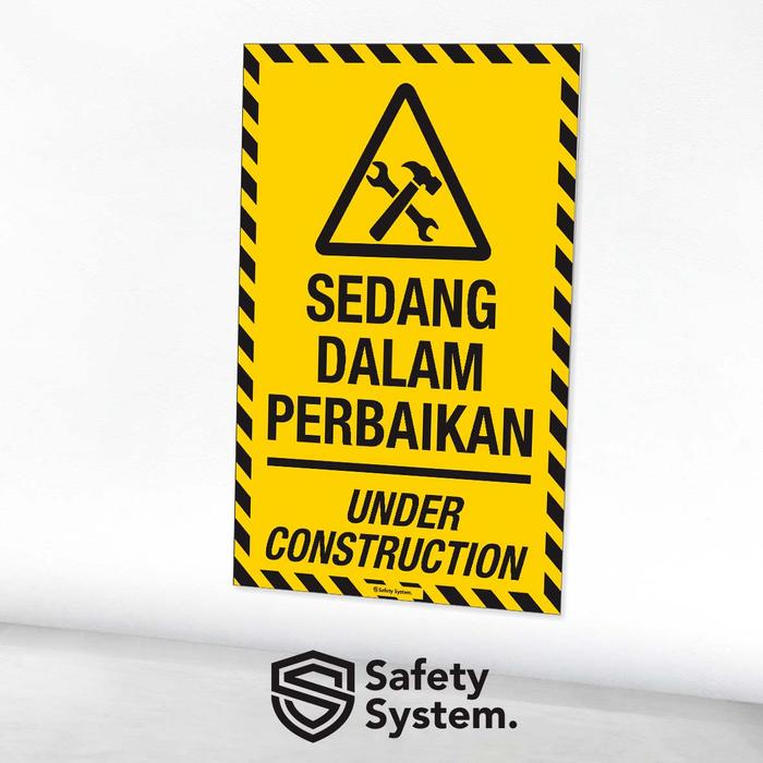 Jual Stiker safety sign K3 rambu konstruksi sedang dalam perbaikan under construction - XS - Kab ...