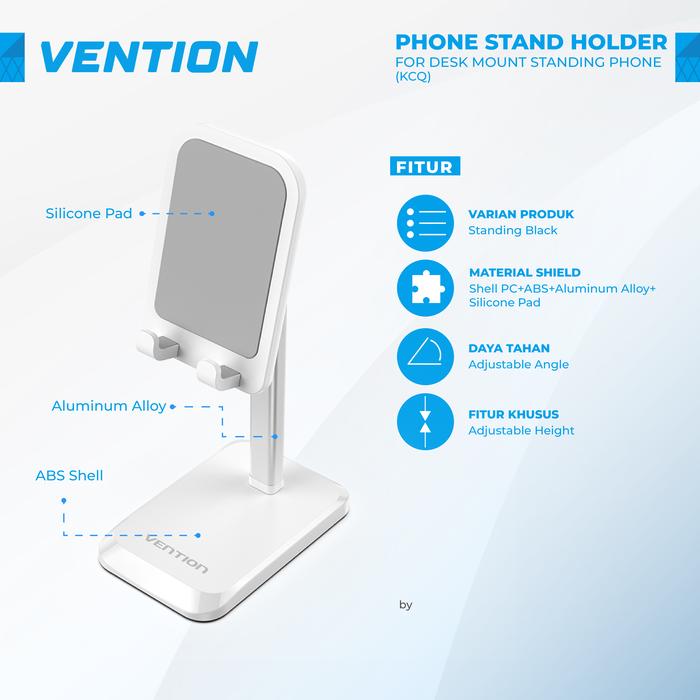 Promo Vention Phone Stand Holder for Desk Mount Standing HP Meja - KCQ - White - Jakarta Barat ...