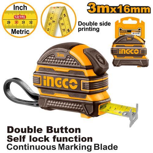 Jual Steel Measuring Tape (3 m) INGCO HSMT08316 Meteran Besi 3m Meter Meter Karet Auto Stop ...