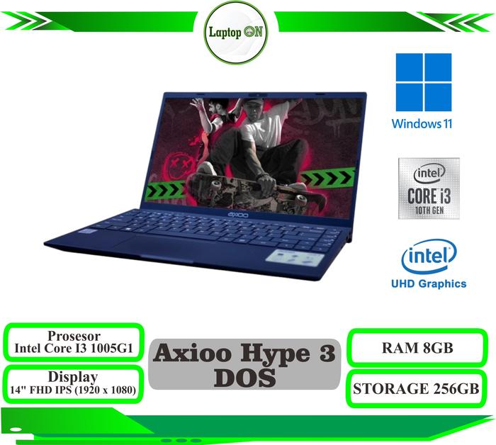 Jual AXIOO Mybook HYPE 3 Intel Core I3 1005G1 RAM 8GB SSD 256GB W11 DOS Blue - Kota Denpasar ...