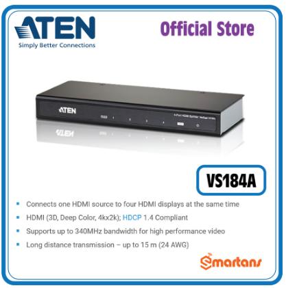 Jual Aten VS184A - HDMI 1.3b compliant 4 port HDMI Splitter - Kota ...