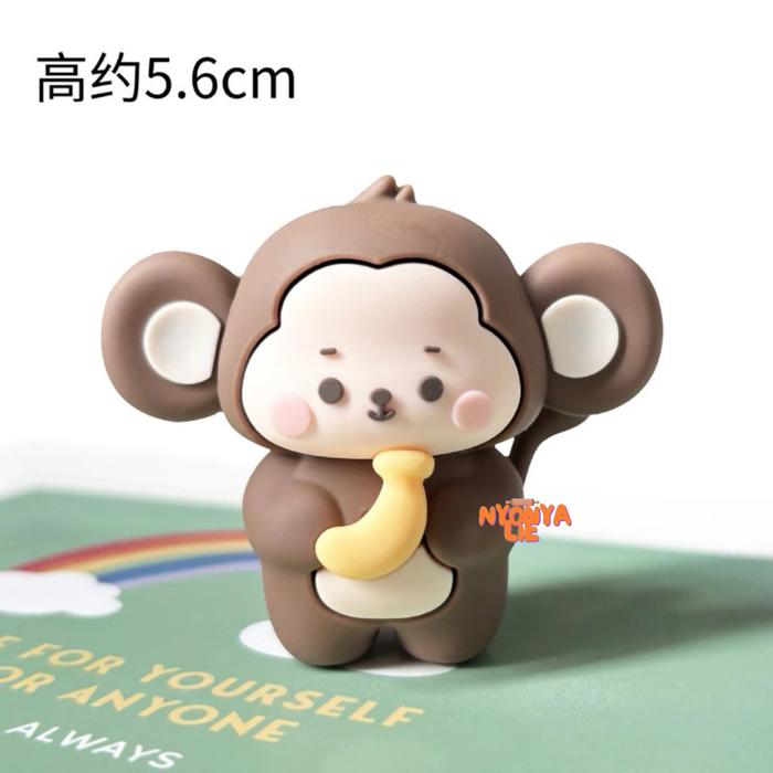 Jual CRM64 Pajangan Mainan Topper Rubber Bear Cow Monkey Pig Tart Tiger ...