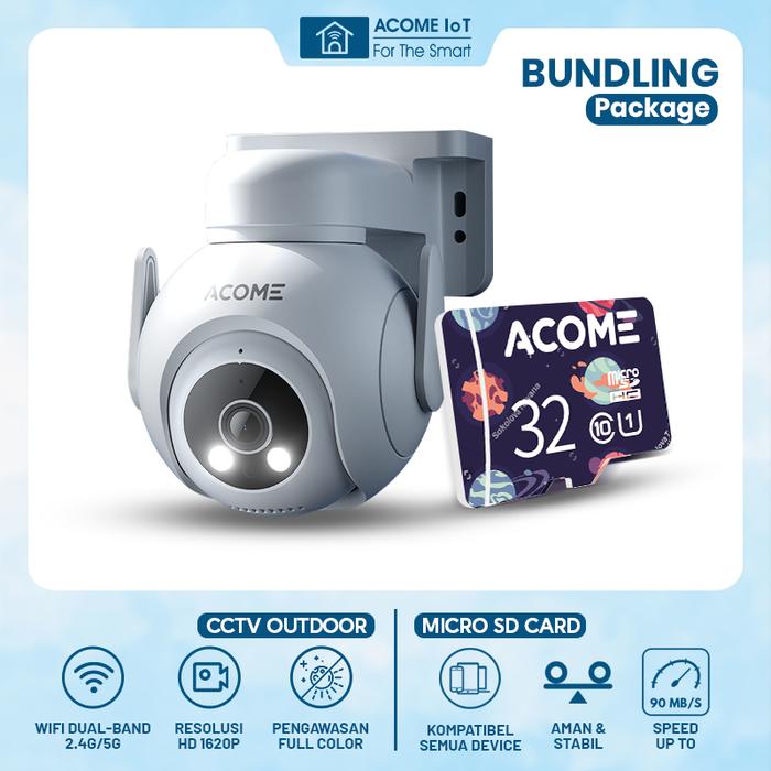 Promo ACOME IoT APC52 Camera CCTV WiFi Outdoor IP65 Tahan Air Full HD 1620P/5MP Gambar lebih ...