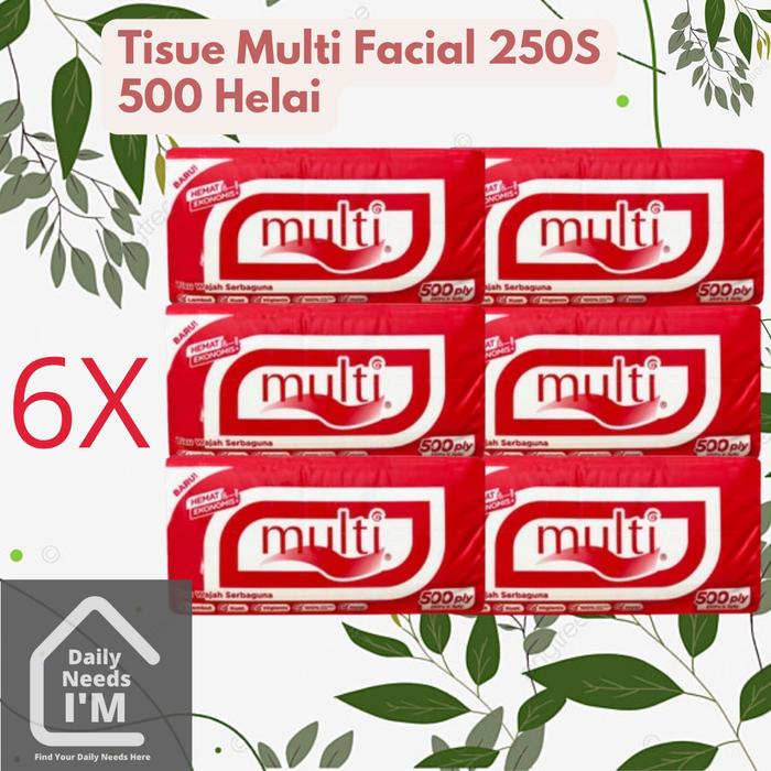 Jual ( 6 Pcs ) Multi Facial Tissue Isi 250 Sheet - 2 PLY / Tisu Wajah ...