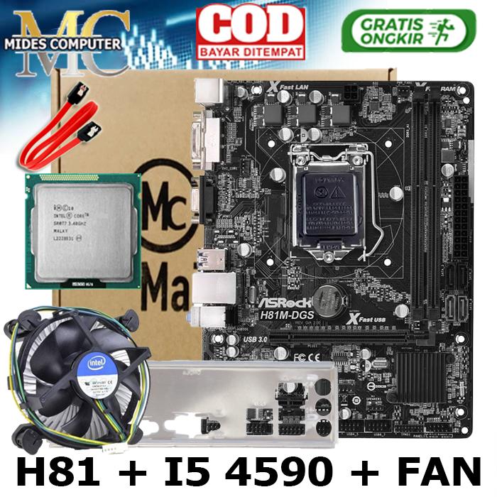 Jual Motherboard Mobo LGA 1150 H81 Processor haswell i5 4590 plus Fan - Kota Bekasi - Mides ...
