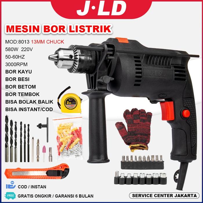 Jual BARU JLD Mesin Bor Impact Drill Listrik 13MM Mesin Bor bolak balik ...