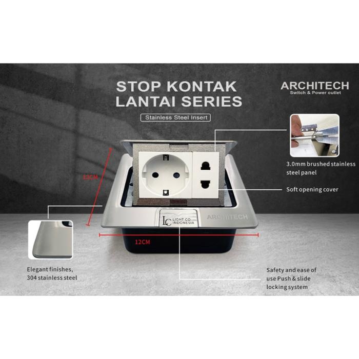 Jual Stop kontak lantai architech / floor socket architech / floor ...