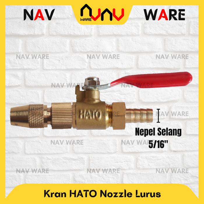 Jual Kran Hato + Nozzle Kuningan 1 Lubang Lurus / Bengkok + Nepel 5/16 ...