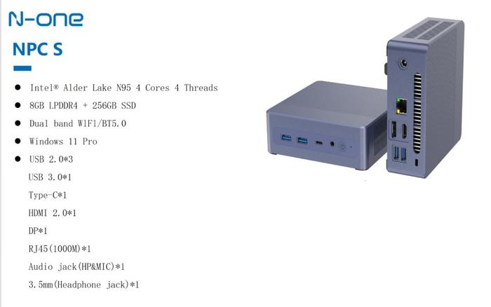 Jual Mini PC N One NPC S Intel Alder Lake N95 8/256GB SSD M2 2280 ...