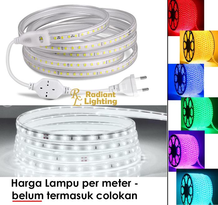 Jual Lampu LED Strips selang 220V HIGH QUALITY SMD 2835 120 LED Per ...
