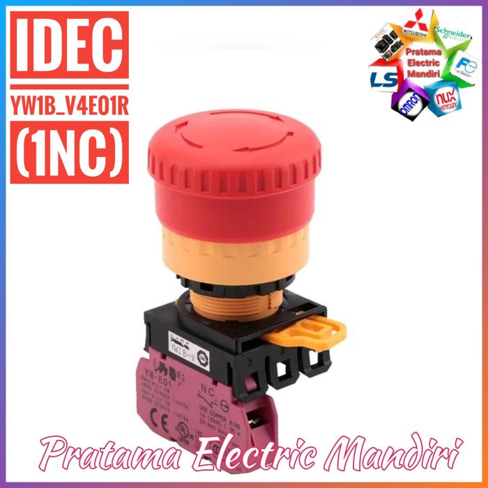 Jual IDEC Emergency Stop Push Button YW1B-V4E01R Merah - YW1B-V4E01R ...