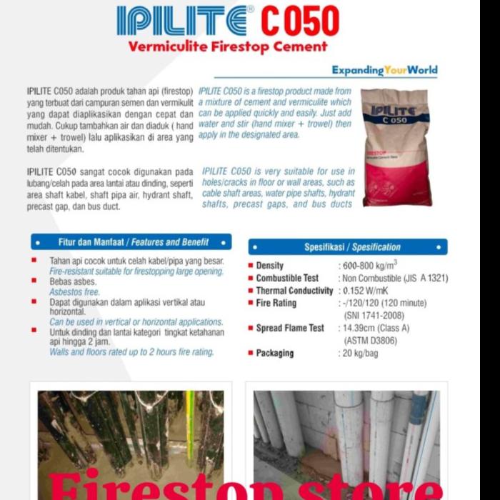Jual FIRE STOP IPILITE C050 MORTAR VERMICULITE CEMENT BASED - Kota Depok - Firestop Store ...