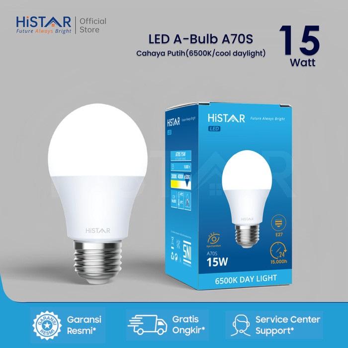 Jual HiSTAR Bohlam LED A-Bulb Series 15W (Cahaya Putih s.d Kuning) 170 ...