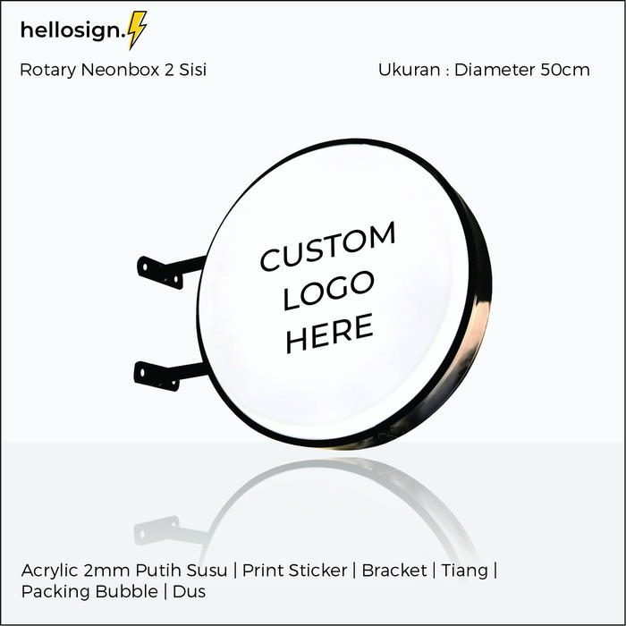 Jual Neon Box Bulat 2 Sisi | Neon Box Sticker + Lampu LED | Neon Box ...