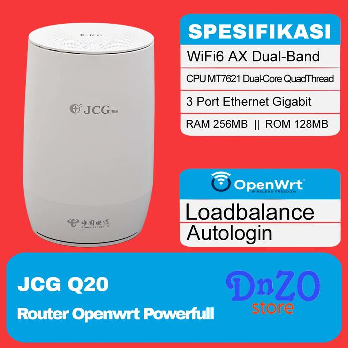 Jual JCG Q20 Openwrt Wifi6 AX Dual-Band loadbalance autologin 256mb 128mb - unit only, original ...