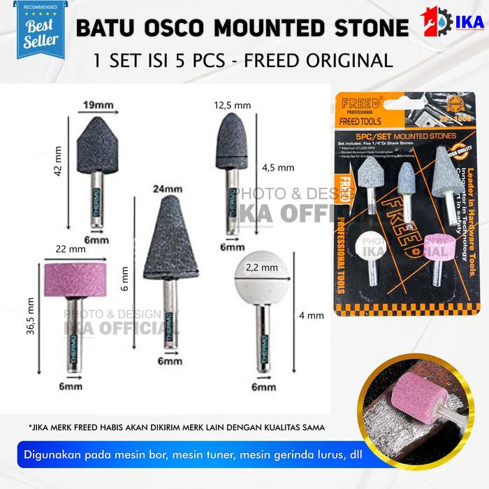 Jual FREED BATU OSCO GERINDA SET BOR / MOUNTED STONE ISI 5 PCS DAN 10 ...