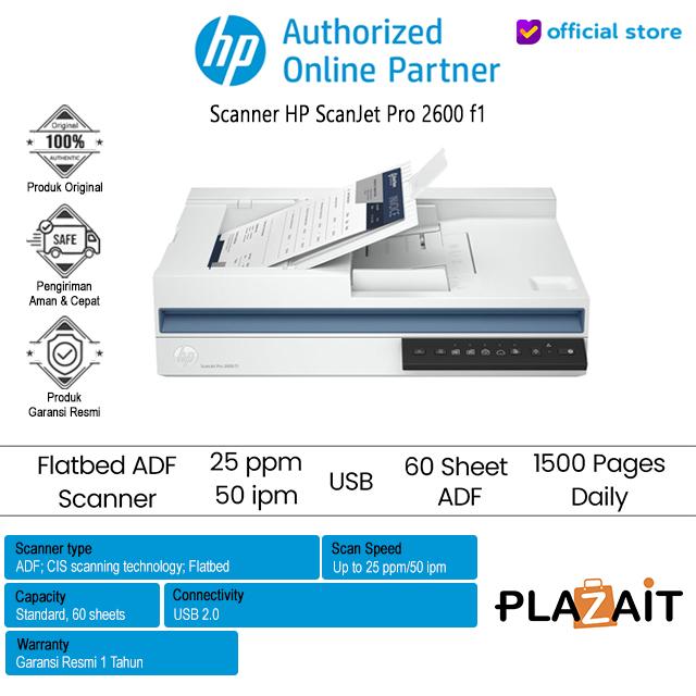 Promo Scanner HP ScanJet Pro 2600 f1 Flatbed USB 2.0 25 ppm / 50 ipm ...