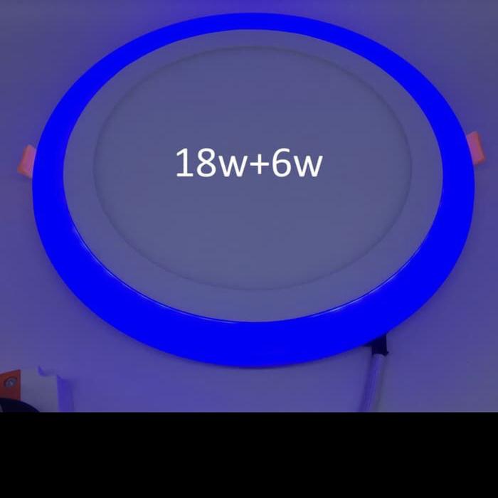 Jual lampu downlight led panel Outbow 18W + 6W 2 warna putih biru ...