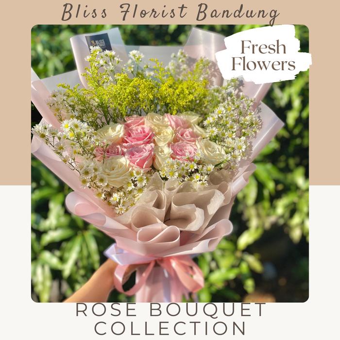 Jual Buket Mawar asli premium/Bucket Bunga Asli Mawar Baby breath ...