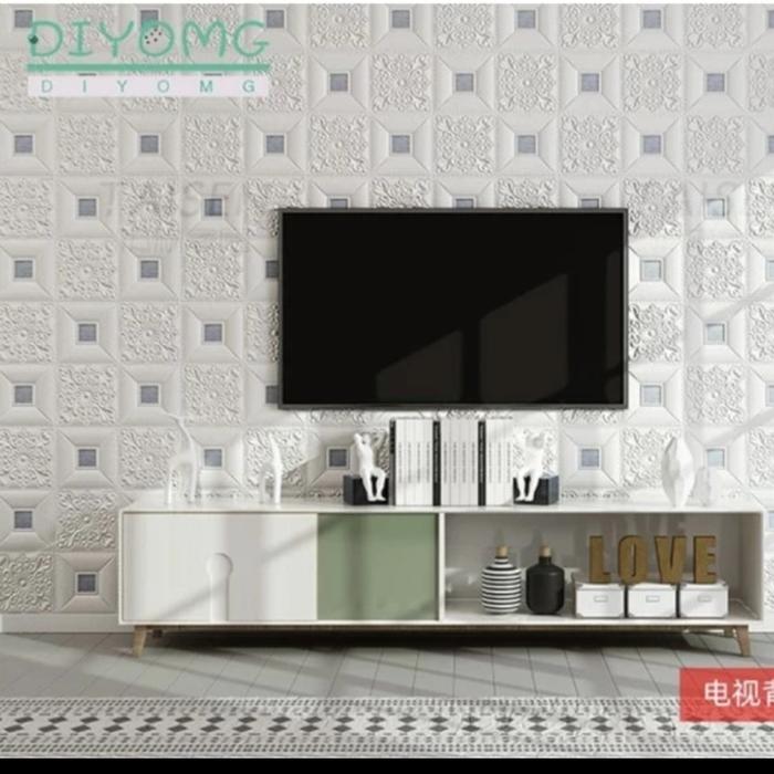 Jual wallpaper foam 3D peredam panas dan suara pada dinding dan plafon ...