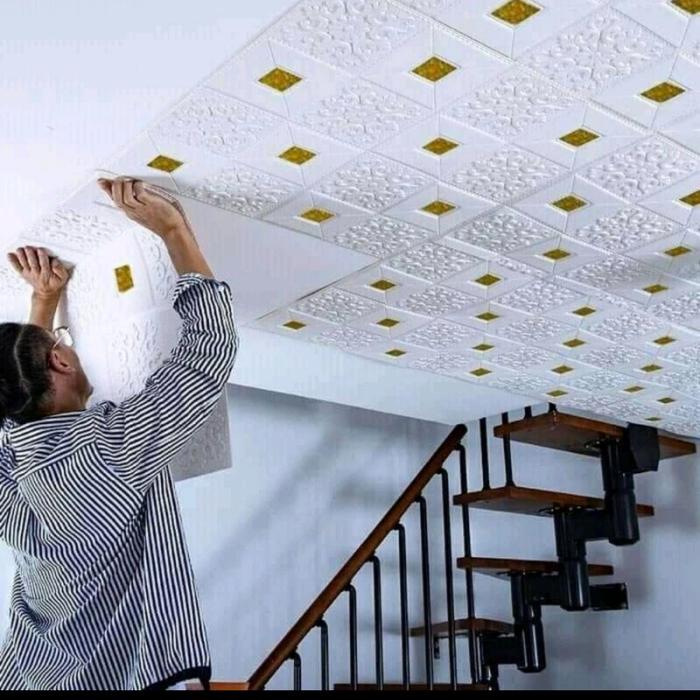 Jual wallpaper foam 3D peredam panas dan suara pada dinding dan plafon ...