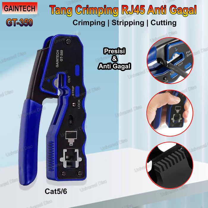 Jual Crimping tool RJ45 Tang Krimping RJ 45 Anti gagal GT-350 - Biru ...