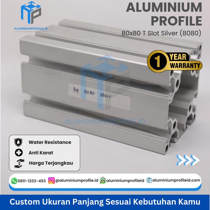 Jual ALUMINIUM PROFILE 8080 T SLOT SILVER PER 1 CM SANGAT MURAH DAN BERKUALITAS - Kab. Bekasi ...