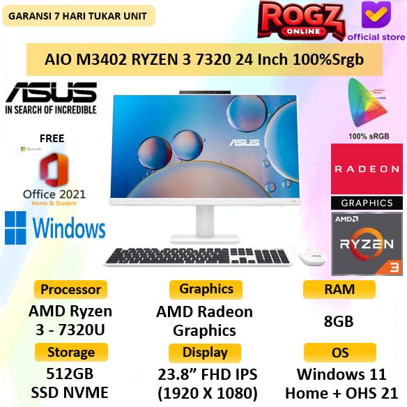 Promo Asus All In One M3402 Ryzen 3 7320 8GB 512GB SSD W 11 + OHS 24 ...