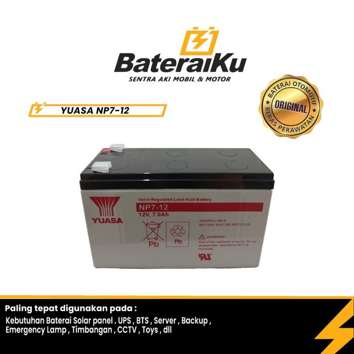 Jual Aki Baterai Yuasa Kering UPS NP7-12 12V 7AH - Kota Malang - Toko Aki BateraiKu | Tokopedia