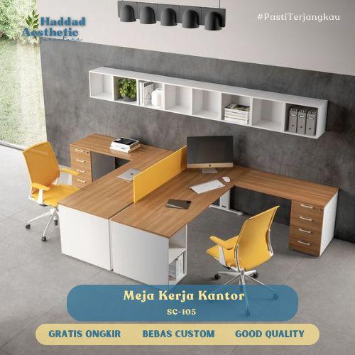 Jual Meja Kerja Kantor Letter L Include Nakas dan Laci Penyimpanan Meja ...